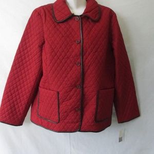 Charter Club | Jackets & Coats | Nwt Dark Red Jacket Xl Quilted Button ...